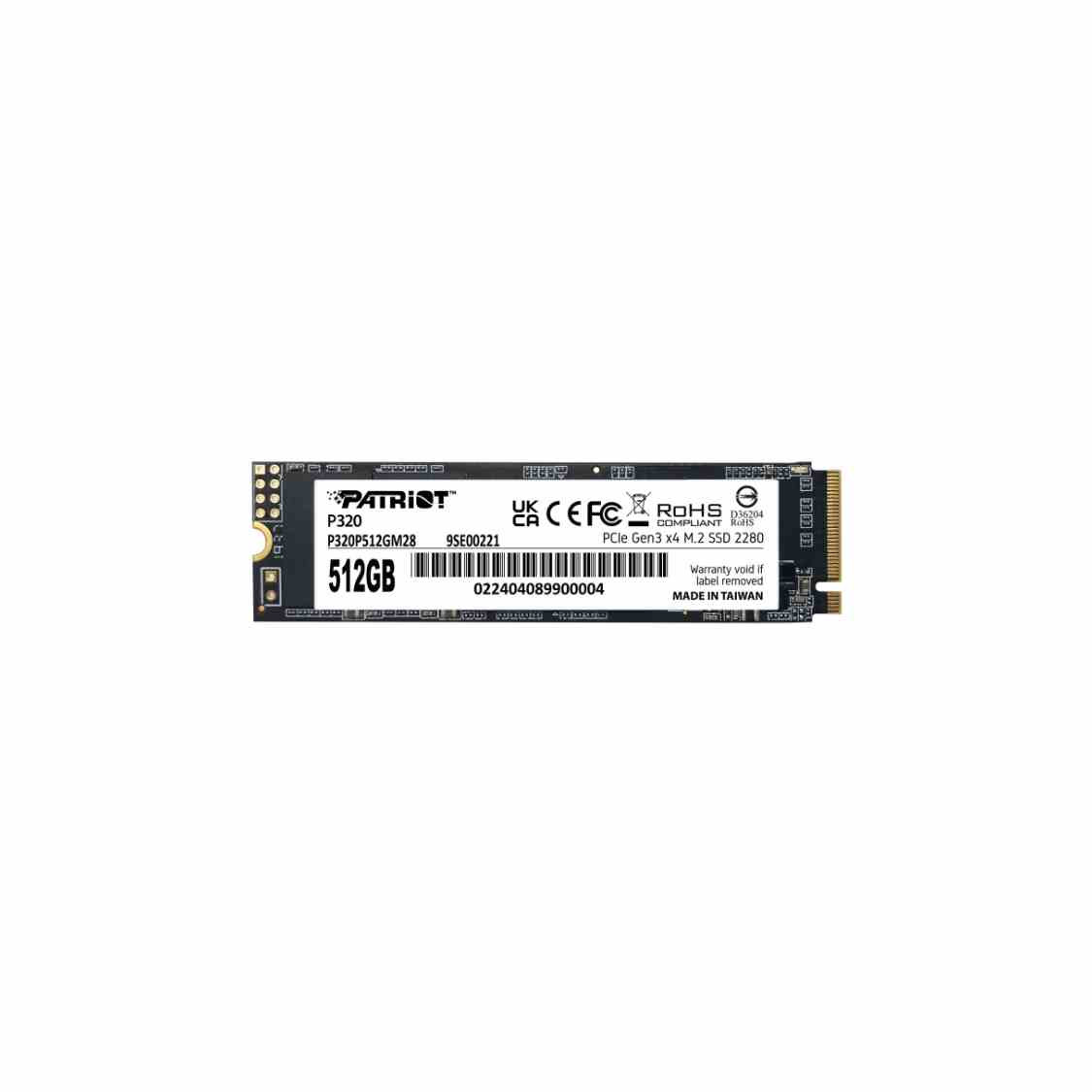 Patriot P320 512GB M.2 NVMe PCIe Gen3 x4 SSD - PC Portable